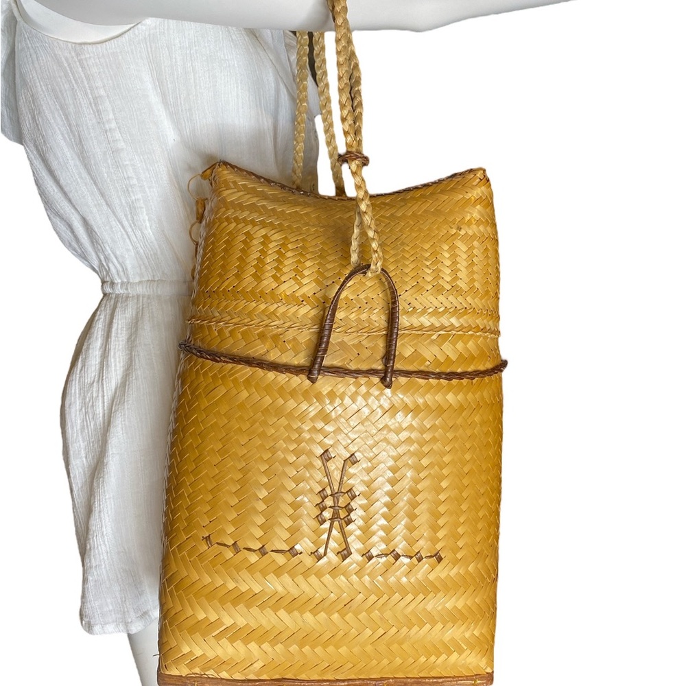 Vintage Ifugao Handwoven Wicker Basket Backpack - Gem